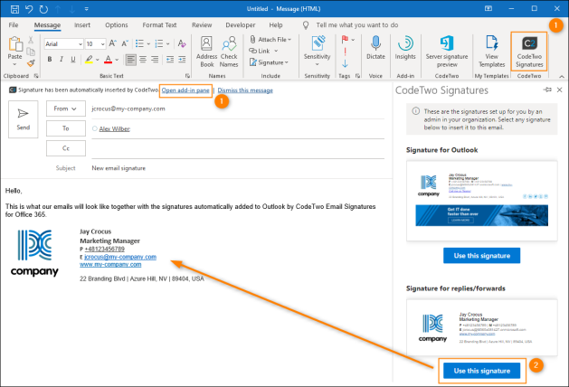 Manage Signatures Add Signatures In Outlook Client Side Mode