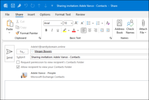 How to share contacts in Office 365?