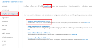 User and shared mailbox auditing in Exchange 2013/2016/2019