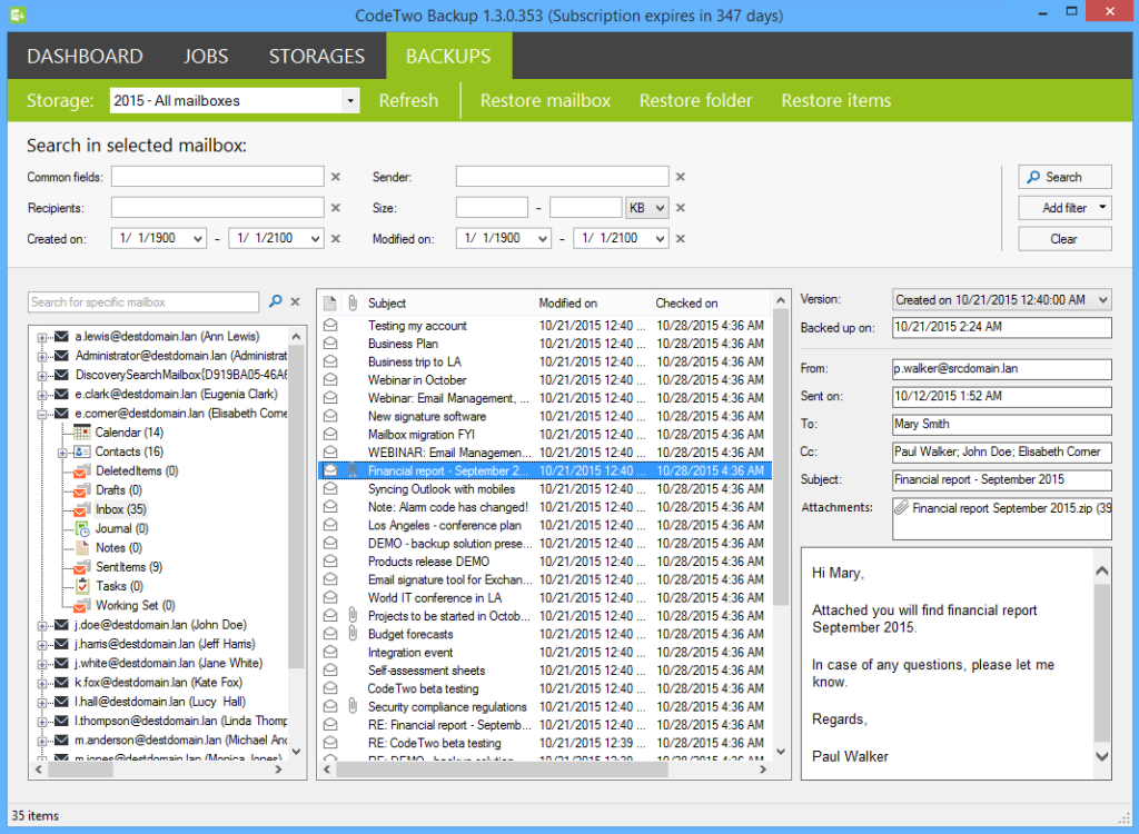 Exchange Server mailboxes backup - what's the best way to do it?