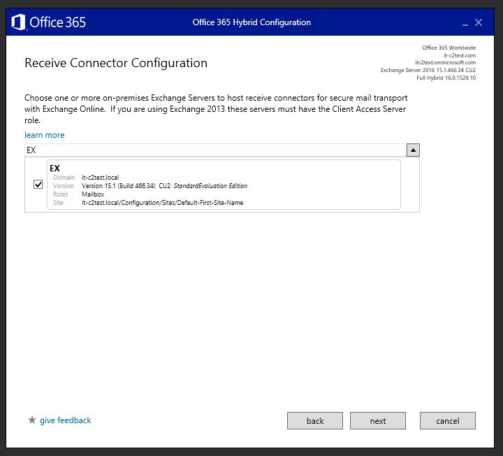 Exchange Hybrid Configuration Wizard step by step guide