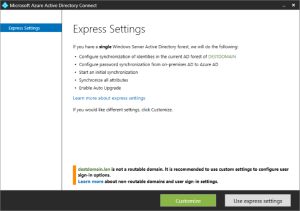 How to sync local AD to Azure AD with Azure AD Connect tool?