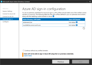 How to sync local AD to Azure AD with Azure AD Connect tool?