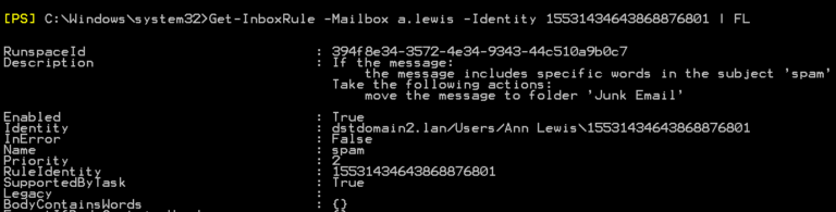 Managing users’ Outlook rules using PowerShell