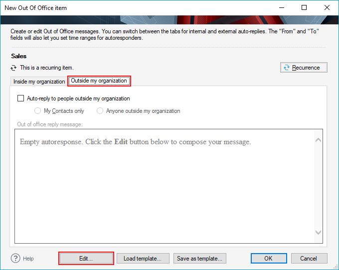 How to setup auto reply for shared mailbox in Exchange