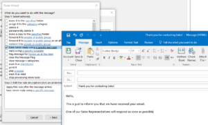 How to setup auto reply for shared mailbox in Exchange