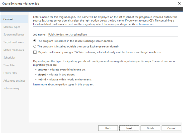 How to migrate public folders to a shared mailbox