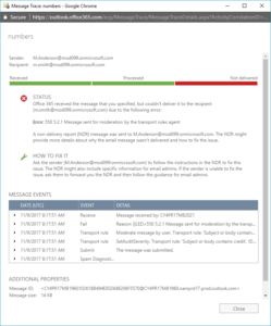 Message tracking in Office 365 - how to trace messages