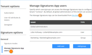Different signatures added to emails sent from shared and user mailboxes
