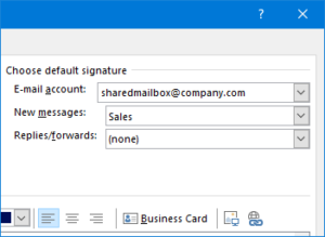 Different signatures added to emails sent from shared and user mailboxes