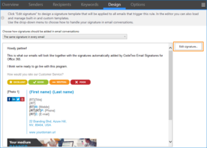 Different signatures added to emails sent from shared and user mailboxes
