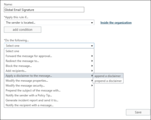 How to add manage email signatures on Exchange Server 2019?