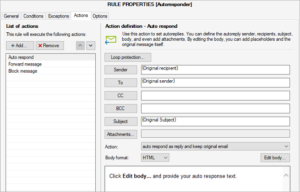 How to set up automatic replies for disabled or deleted mailboxes?