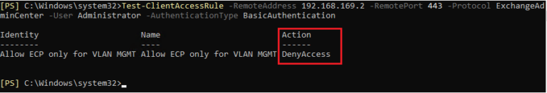 How to block external access to Exchange 2019 via Client Access Rules?