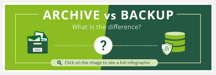 Archive vs backup – learn the differences (infographic) Archive vs backup – learn the differences (infographic)