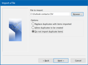 How to import Outlook contacts