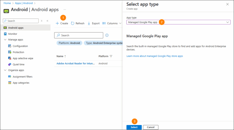 How to deploy Microsoft Outlook for Android via Intune