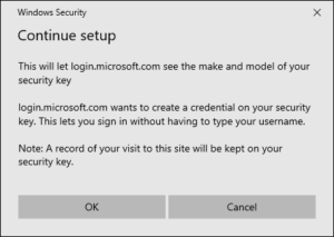 YubiKey setup in the context of a Microsoft 365 tenant
