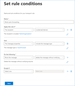 How to automatically forward emails in M365 (or block forwarding)