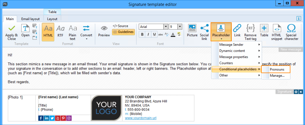 Gender pronouns in email signatures - how to use them