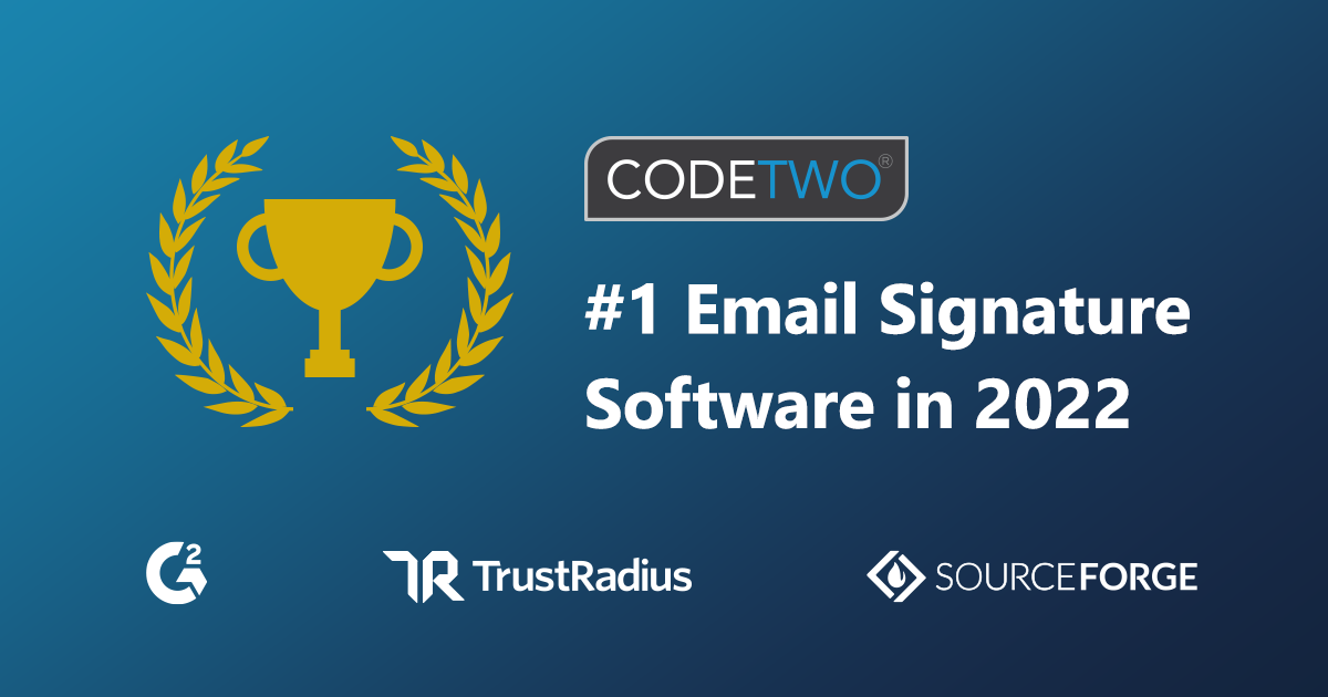 CodeTwo is 2022 signature software leader on top review sites