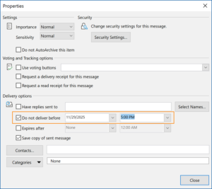 How to delay sending an email in Outlook - a quick guide