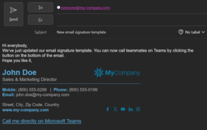 How to add a Teams call link to your email signature