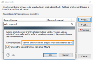 How to add a warning message to emails from external addresses?