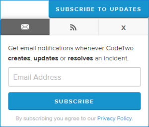CodeTwo Email Signatures for Office 365 - new status page