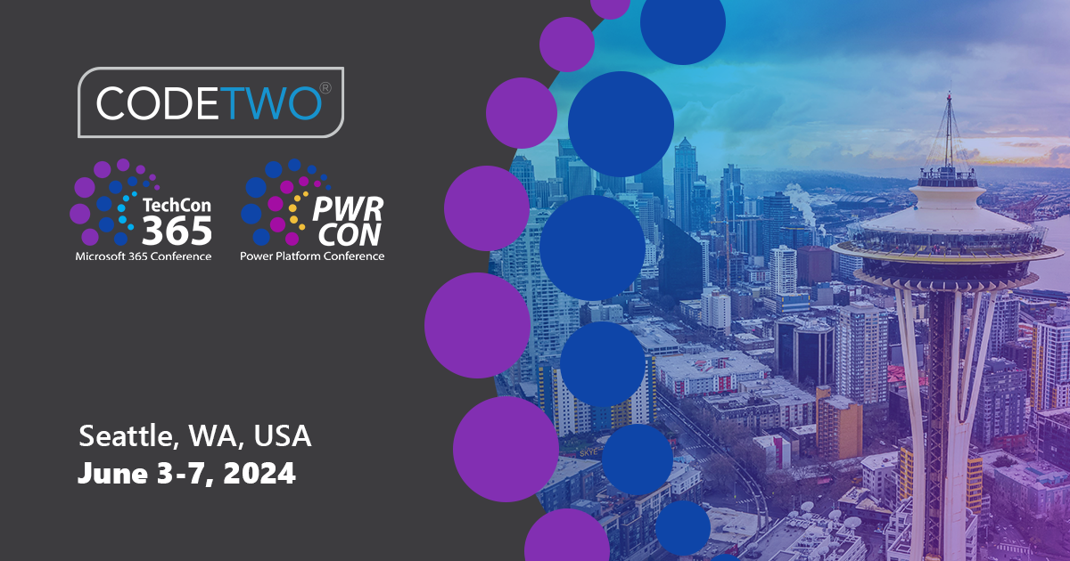 Meet CodeTwo at TechCon365 and PWRCON 2024 in Seattle