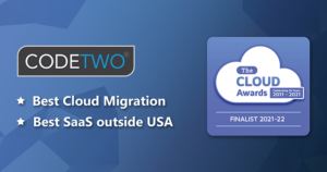 CodeTwo announced as finalist in the 2021-2022 Cloud Awards