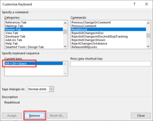 Disabling the Read Aloud functionality in Outlook and Word