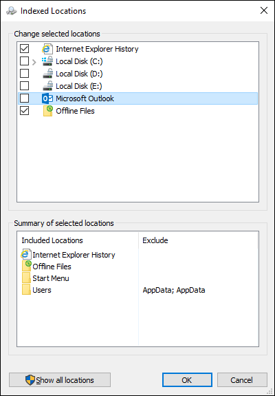 The Instant Search feature does not work properly