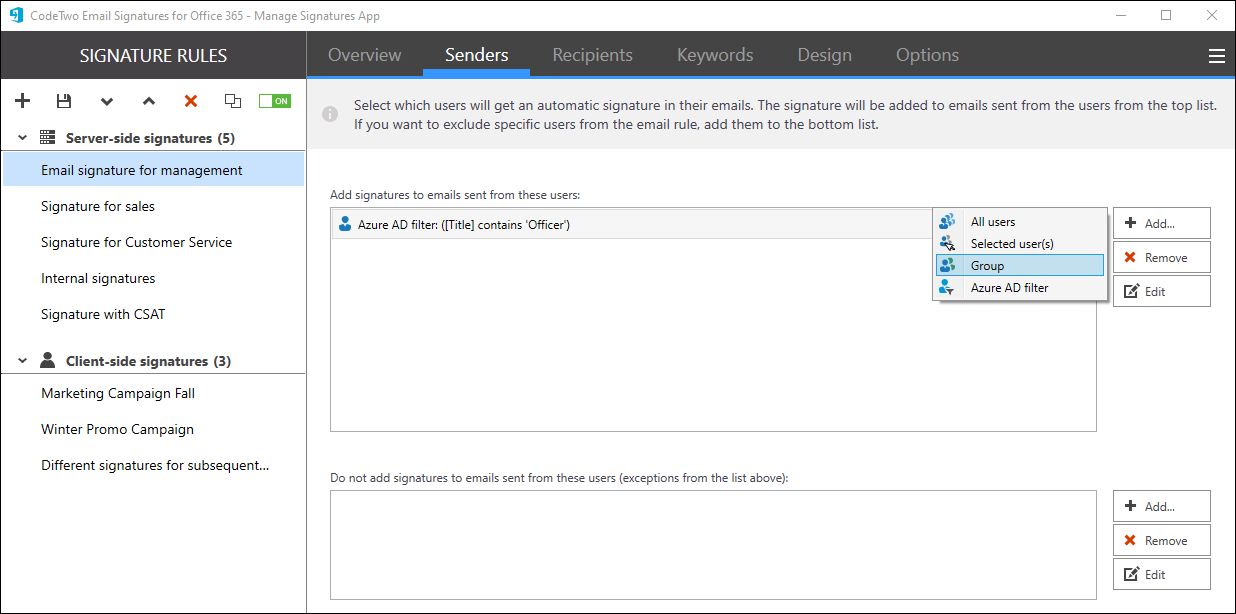 Complete control of Office 365 email signatures