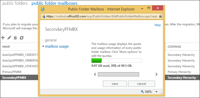 How to fix problems with the migration of public folders (quota exceeded)