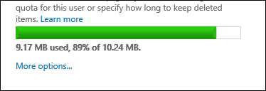 Addressing exceeded quota problem in Exchange Server