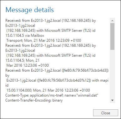 How to view a message header in Office 365 and OWA