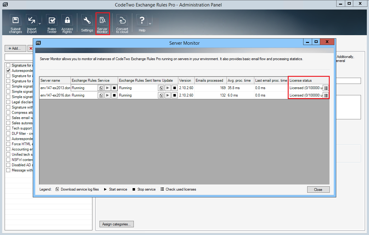 CodeTwo signatures are not added to emails in an Exchange server ...