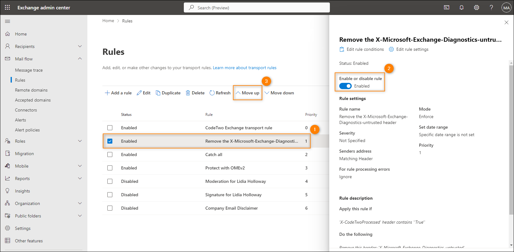 How to fix problems with message headers in Office 365
