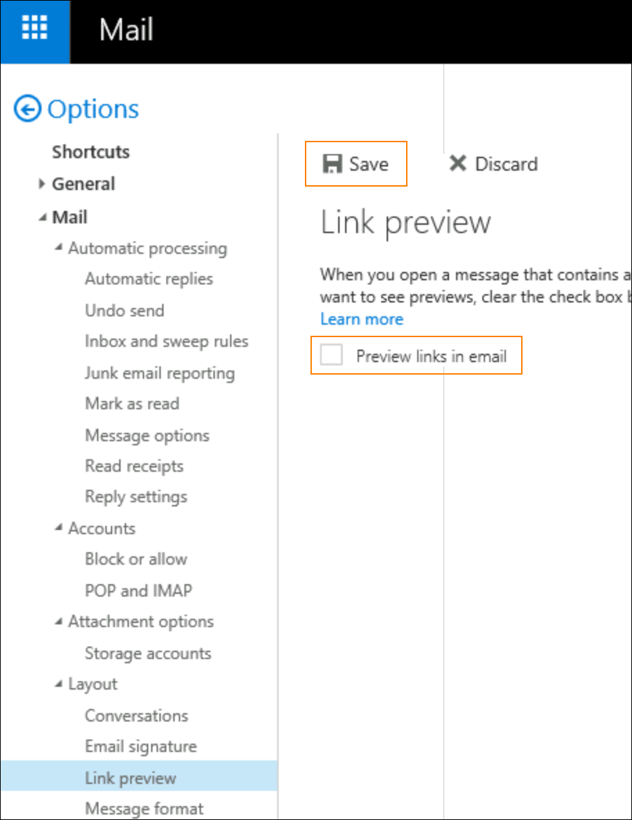 How to stop link previews from being displayed in emails How to stop link previews from being displayed in emails