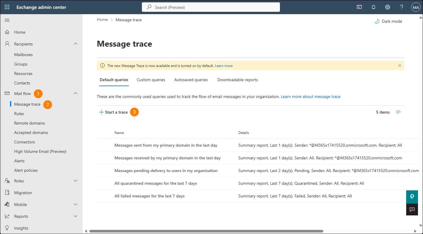 How to create an extended message trace report in Microsoft 365