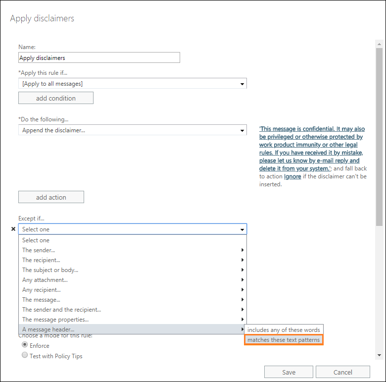 A disclaimer is added twice to an email