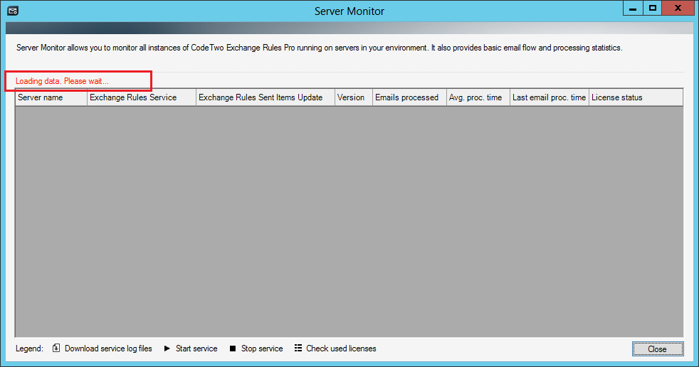 The Server Monitor is not working