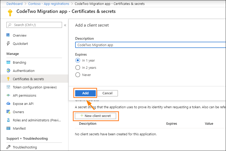 How to register CodeTwo applications in Azure AD