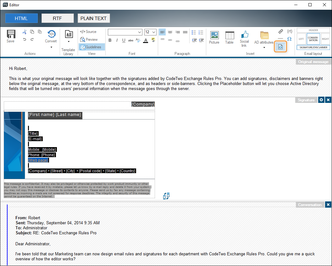How to import an HTML signature template into CodeTwo email signature ...