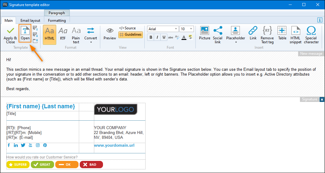How to import an HTML signature template into CodeTwo email signature ...
