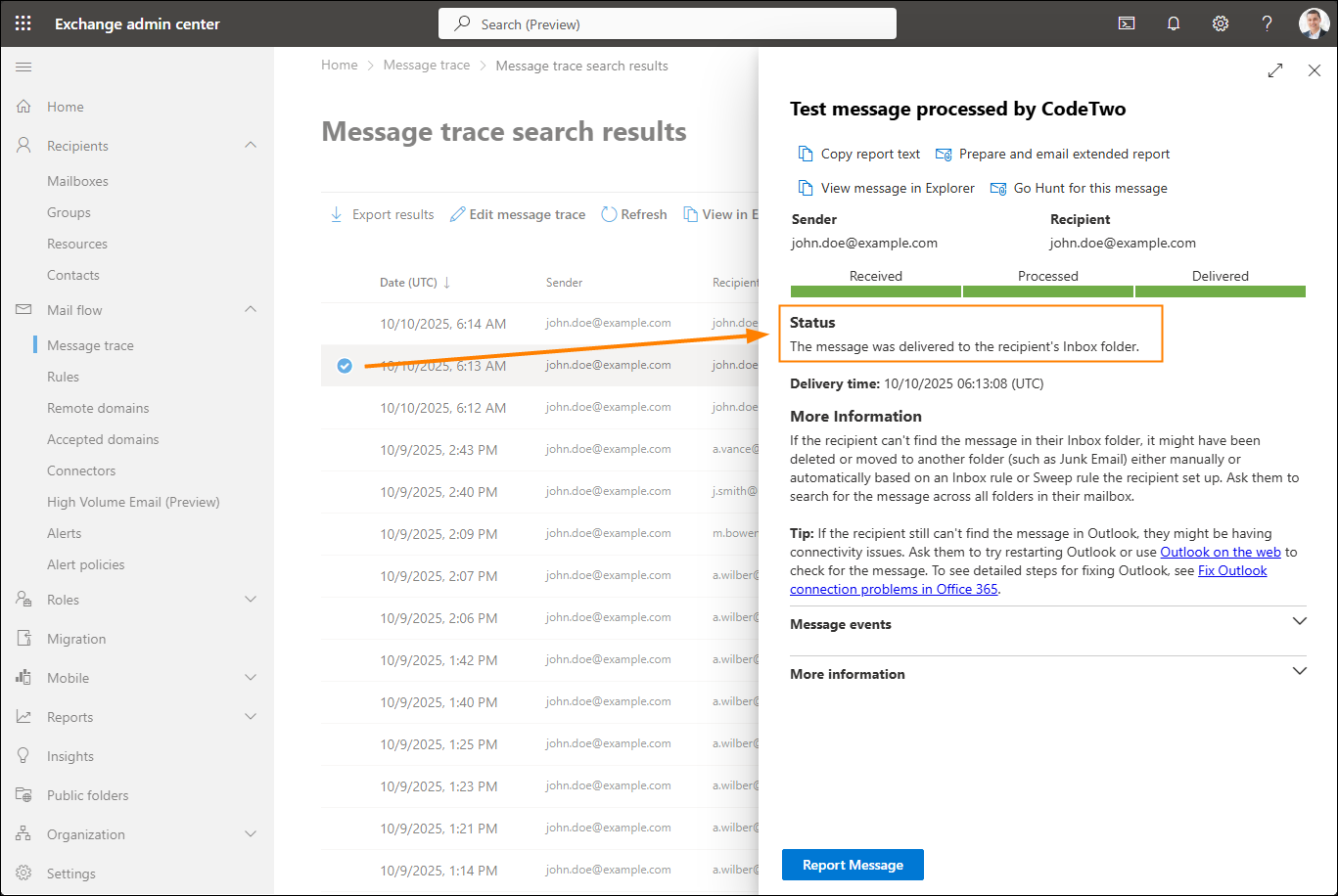 How to check if emails are correctly routed through the CodeTwo service ...