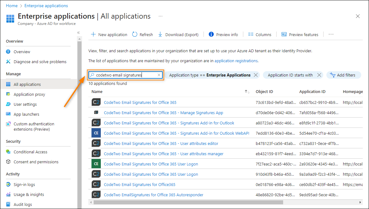 CodeTwo applications in Microsoft 365 and Microsoft Entra (Azure Active ...