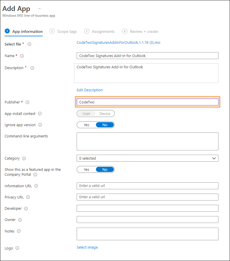 How To Centrally Deploy Codetwo Com Add In Deprecated Via Intune