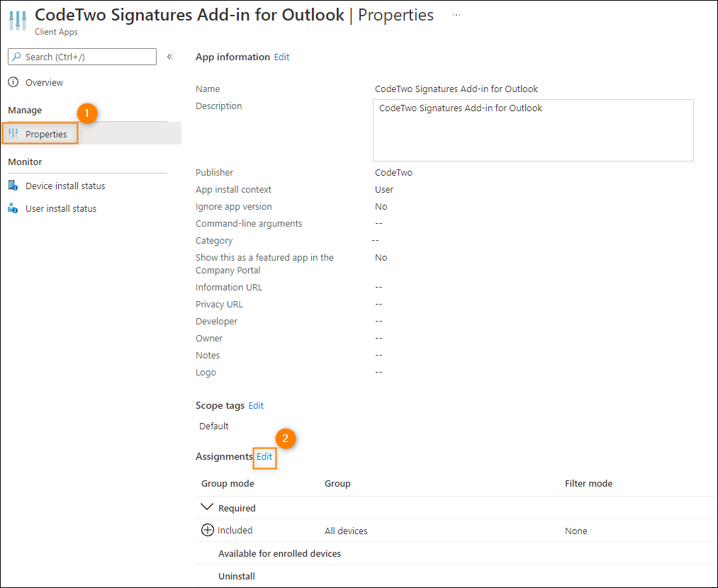 How To Centrally Deploy Codetwo Com Add In Deprecated Via Intune